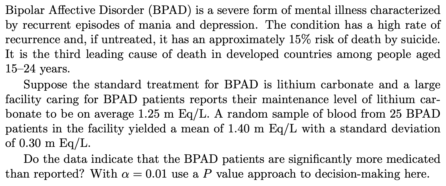 Solved Bipolar Affective Disorder (BPAD) is a severe form of | Chegg.com