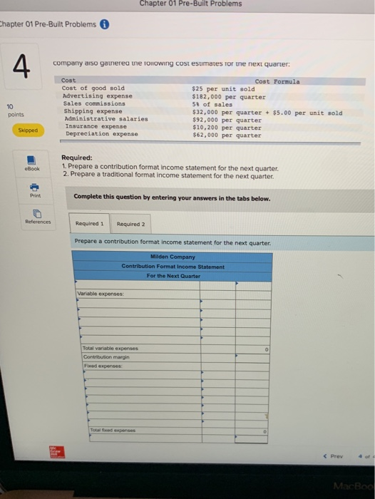 Chapter 01 Pre-Built Problems Chapter 01 Pre-Built | Chegg.com