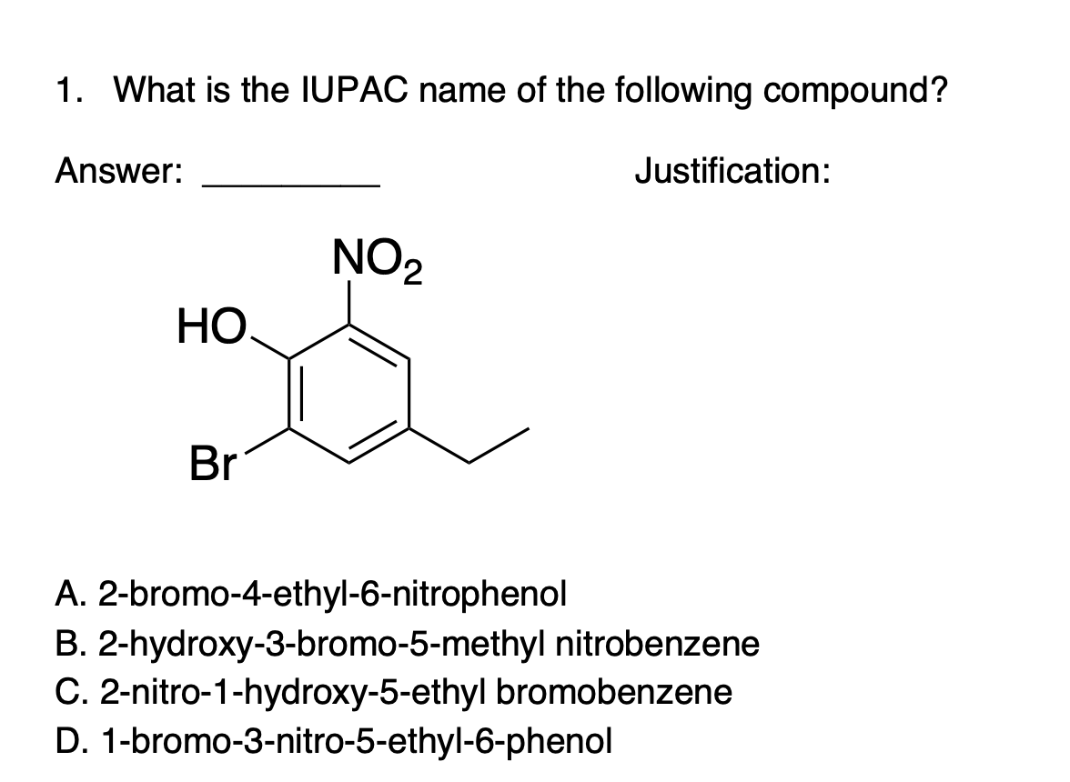 Solved 1. What is the IUPAC name of the following compound? | Chegg.com
