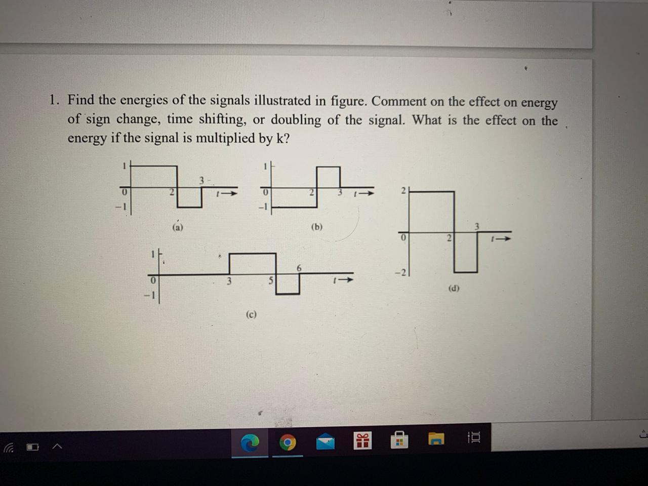 Solved 1. Find the energies of the signals illustrated in | Chegg.com