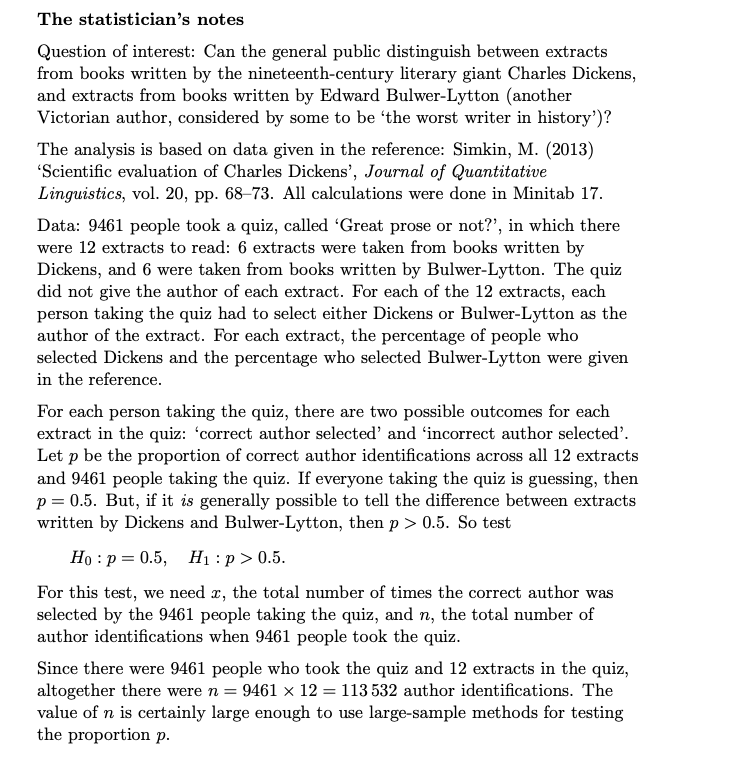Below are some notes made by a statistician when | Chegg.com