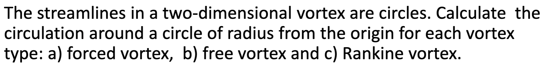 Solved The streamlines in a two-dimensional vortex are | Chegg.com