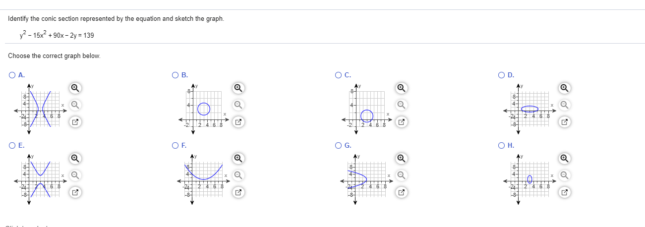 Solved 0 Identify the conic section represented by the | Chegg.com