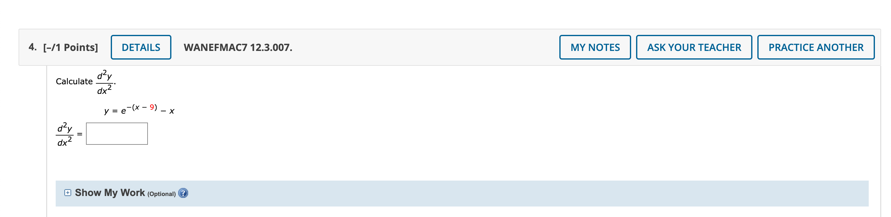 Solved 2. [-/1 Points] DETAILS WANEFMAC7 12.3.003. MY NOTES | Chegg.com
