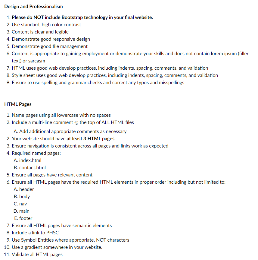 Solved Personal Portfolio Final Project Create a website to | Chegg.com