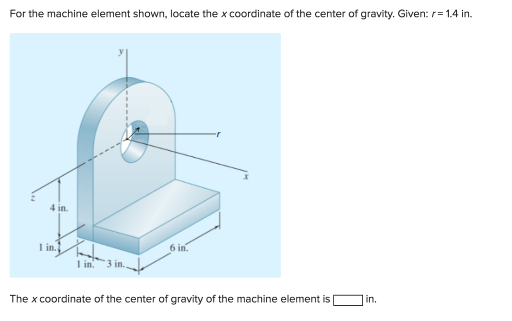 Solved For the machine element shown, locate the x | Chegg.com
