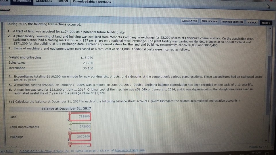 Solved CALCULATOR FULL SCREEN PRINTER VERSION BACK NEXT | Chegg.com