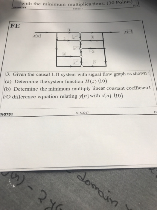 Solved Given the causal LTI system with signal flow graph as | Chegg.com