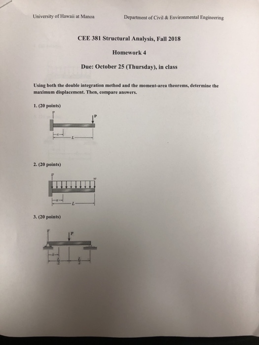 Solved University of Hawaii at Manoa Department of Civil& | Chegg.com