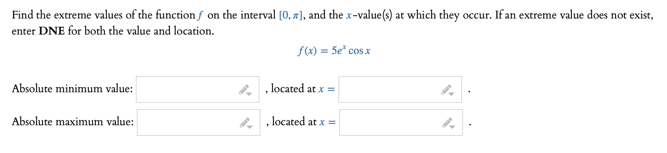 Solved Find the extreme values of the function f on the | Chegg.com
