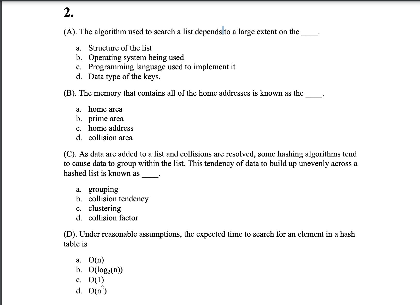 Solved Review Hash Tables 1 What Is The Output A A 