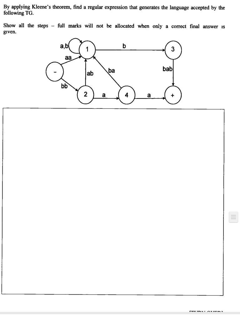Solved By applying Kleene's theorem, find a regular | Chegg.com