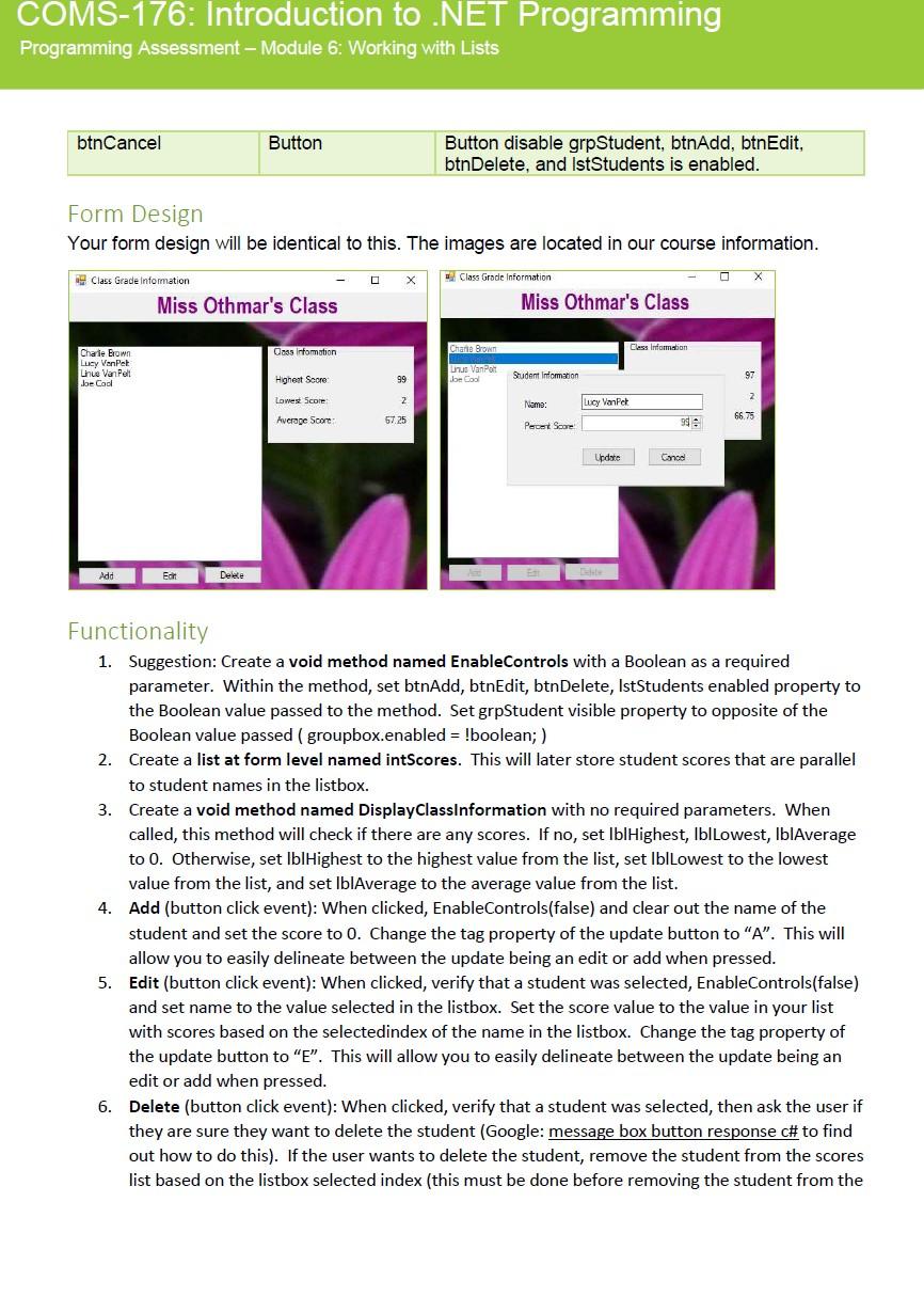 Solved I am having some difficulty doing the program for my | Chegg.com