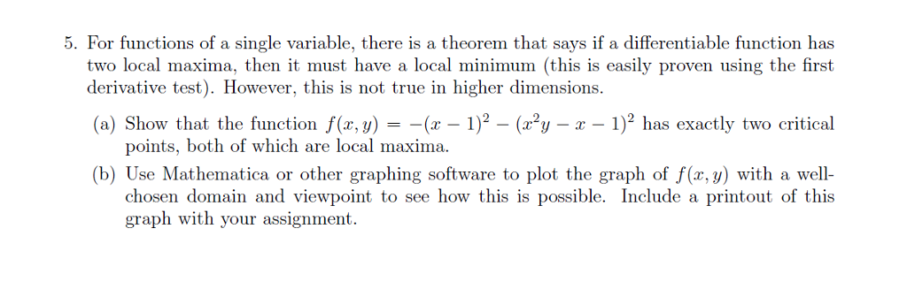 Solved 5. For functions of a single variable, there is a | Chegg.com