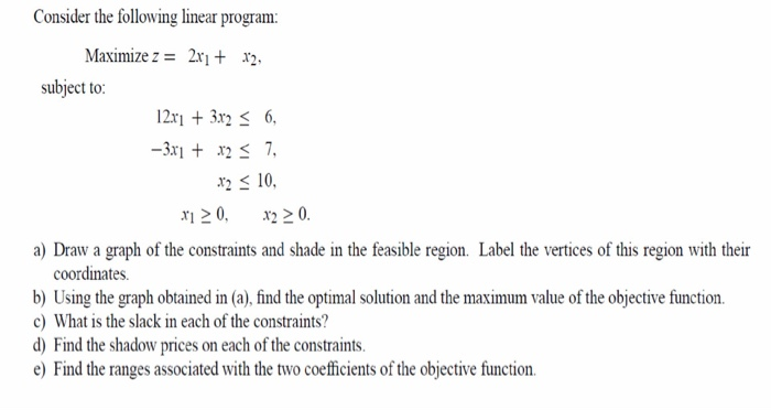 Solved Consider the following linear program: Maximize z= | Chegg.com