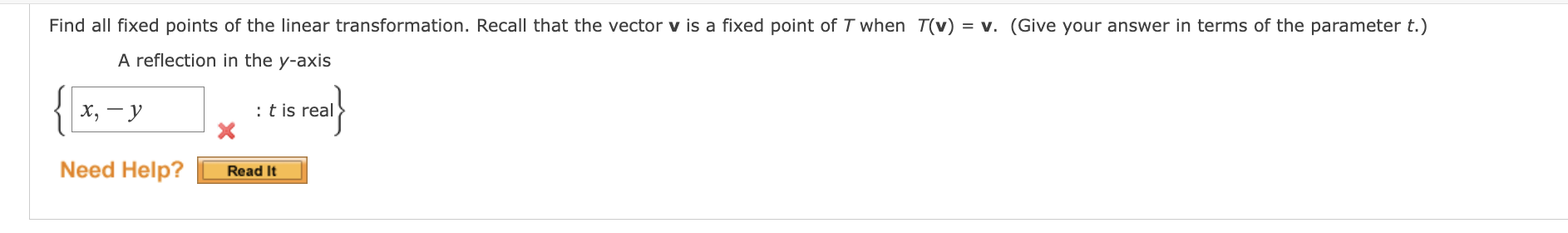 Solved Find all fixed points of the linear transformation. | Chegg.com