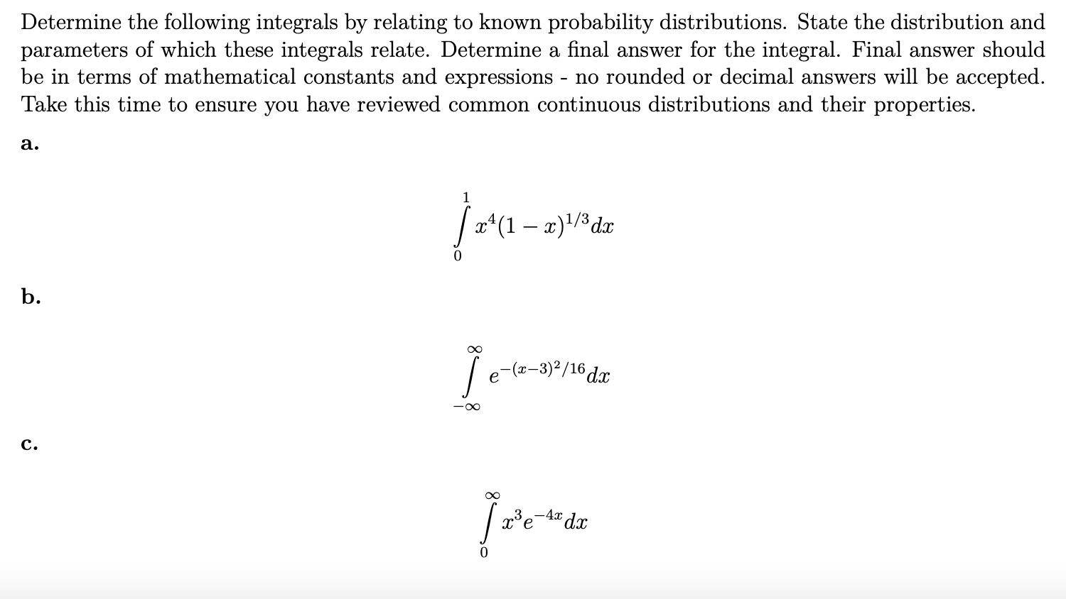 Solved Determine the following integrals by relating to | Chegg.com