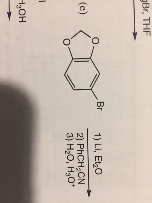 Solved Br, THF Br 1) Li, Et2o 2) PhCH2CN 3) H20, H30* | Chegg.com