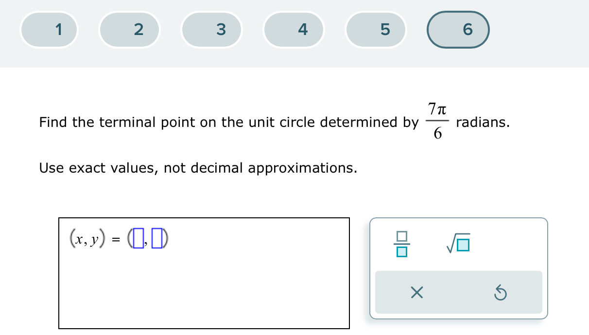 Solved Find the terminal point on the unit circle determined | Chegg.com