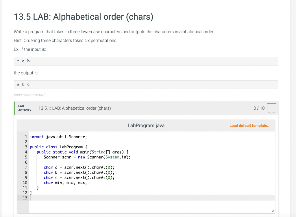 Solved please read! Code in java / no complex arrays. | Chegg.com