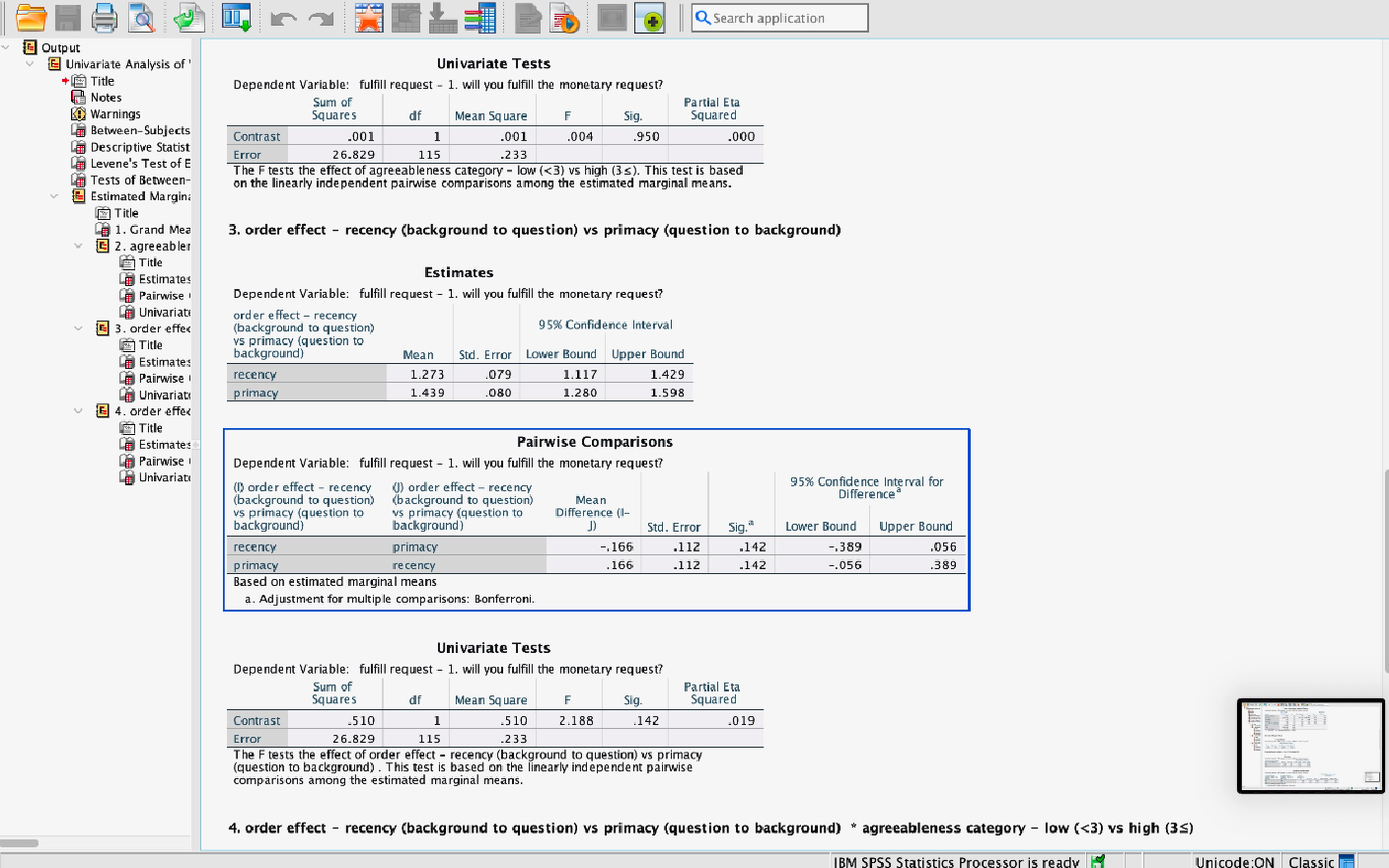 Report your results of SPSS in APA format in a | Chegg.com