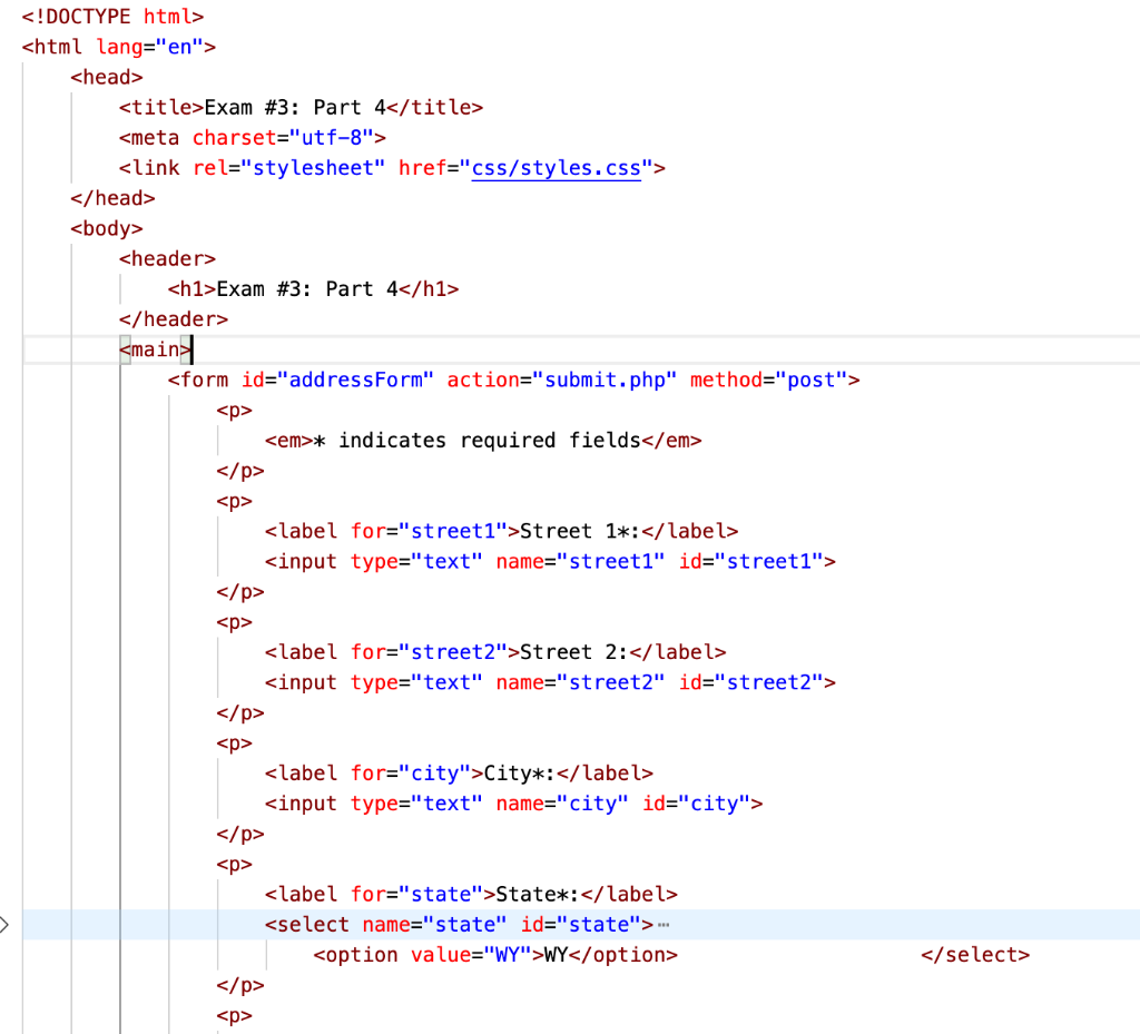 Solved a. This is a "typical" address form. Every field | Chegg.com