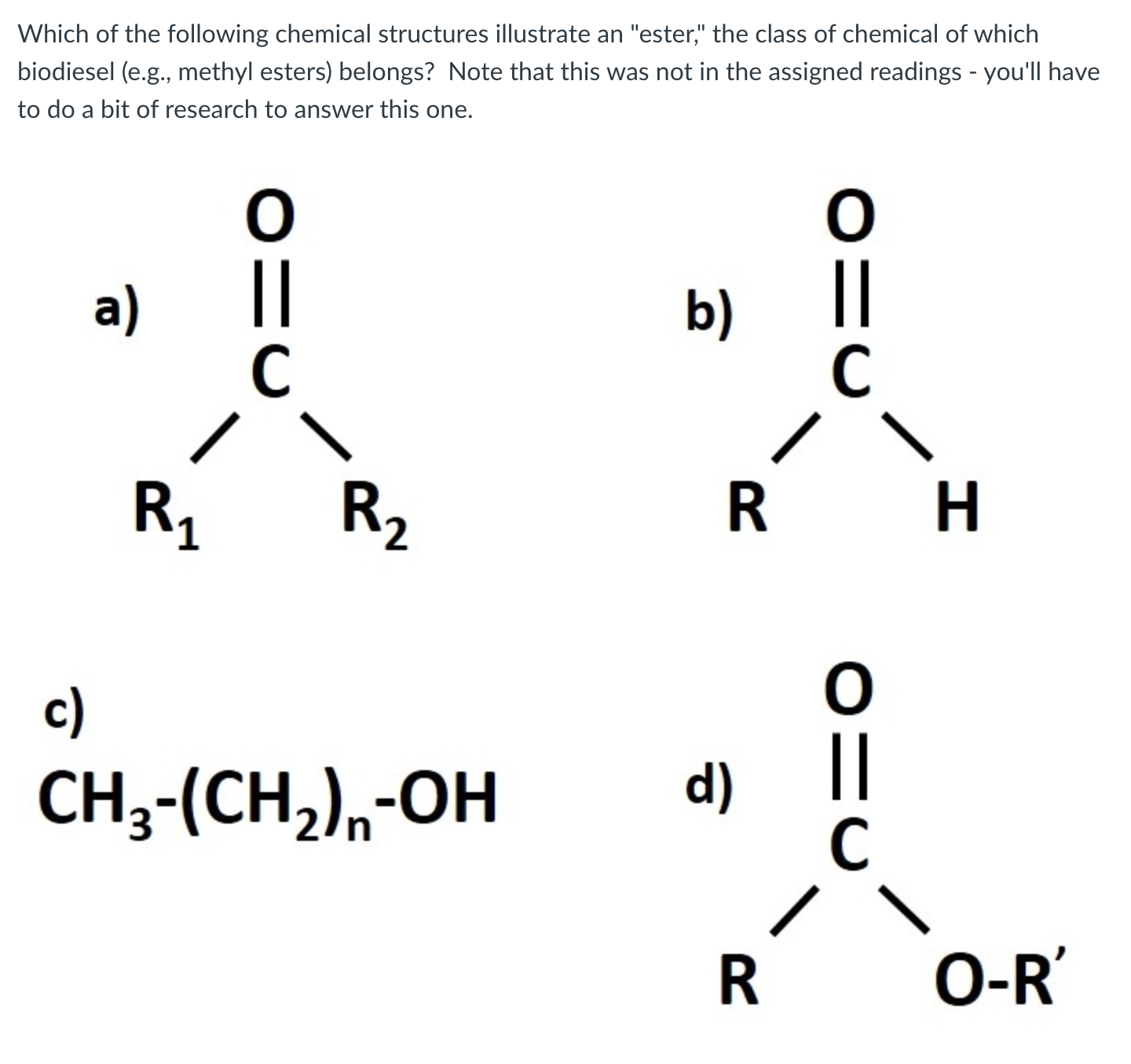 Solved Which of the following chemical structures illustrate | Chegg.com