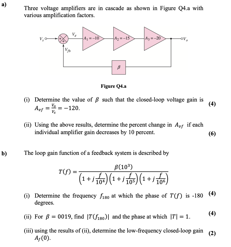 Solved Three voltage amplifiers are in cascade as shown in | Chegg.com