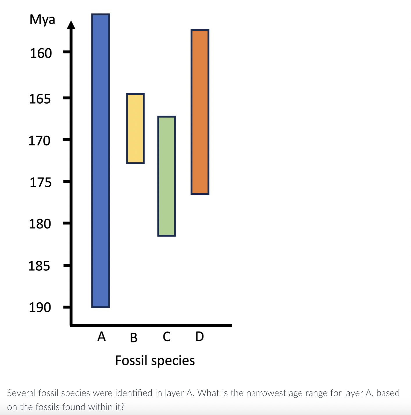 Several fossil species were identified in layer A. | Chegg.com