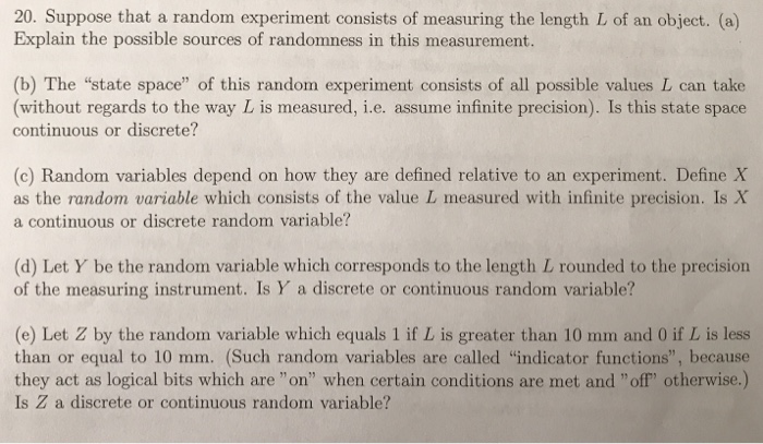 Solved 20. Suppose that a random experiment consists of | Chegg.com