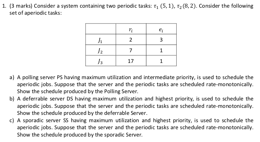 1. (3 marks) Consider a system containing two | Chegg.com