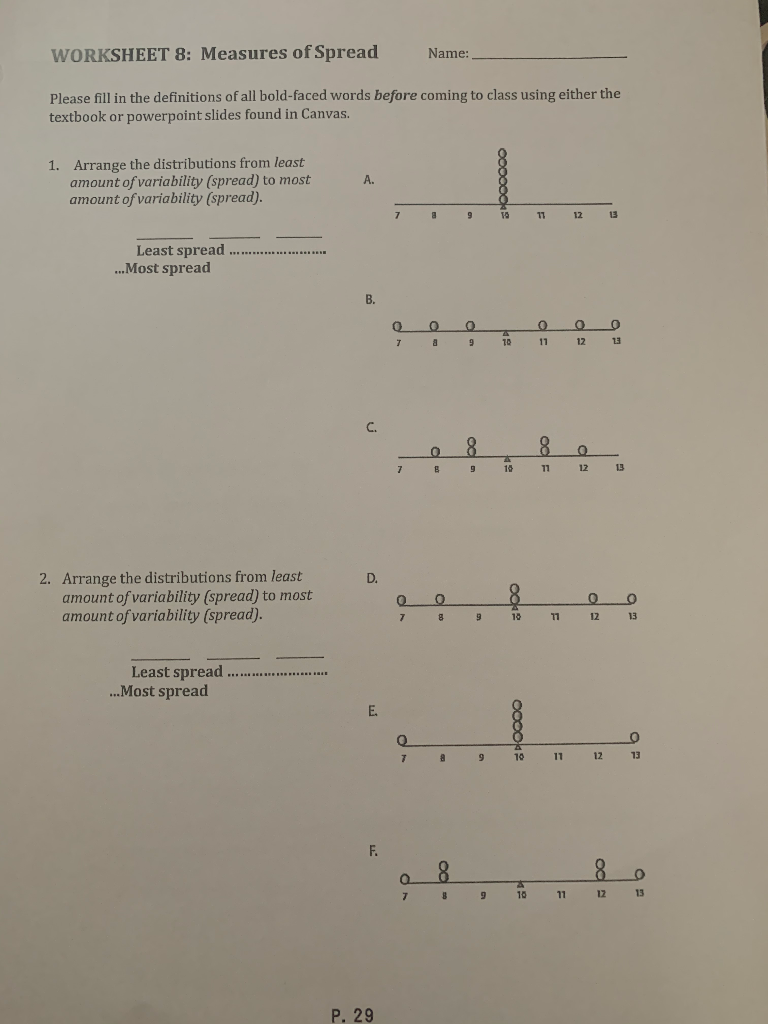 Solved WORKSHEET 8: Measures of Spread Name: Please fill in | Chegg.com