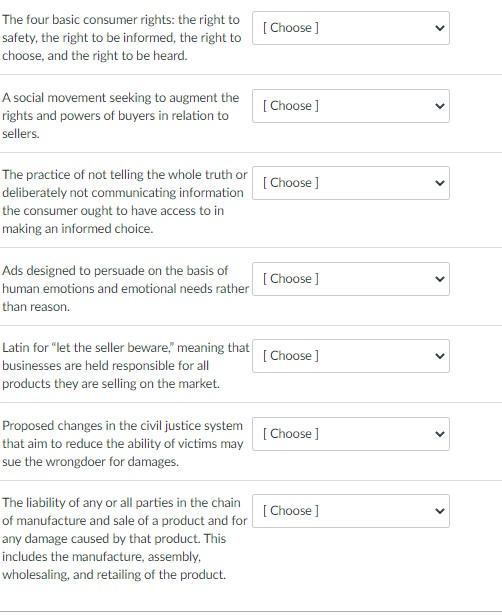 The four basic consumer rights: the right to safety, | Chegg.com