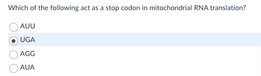 Solved Which of the following act as a stop codon in | Chegg.com