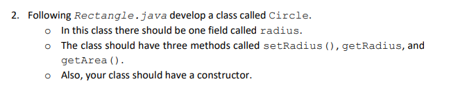 Solved 2. Following Rectangle.java develop a class called | Chegg.com