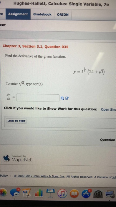 Solved Hughes-Hallett, Calculus: Single Variable, 7e | Chegg.com