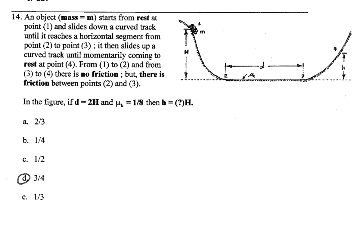 14. An object (mass =m ) starts from rest at point | Chegg.com