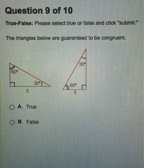 Solved The triangles below are guaranteed to be congruent. | Chegg.com