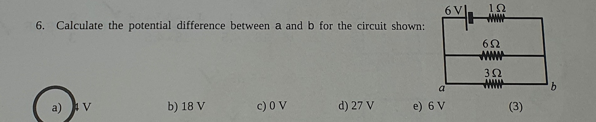 Solved 6. Calculate the potential difference between a and b | Chegg.com