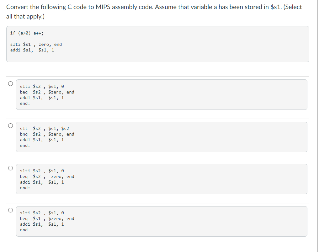 Solved Convert the following C code to MIPS assembly code. | Chegg.com