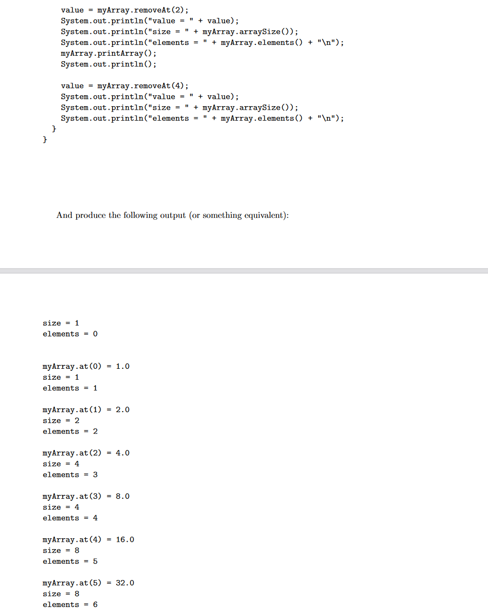 Solved Program Specification: An array that can grow and | Chegg.com