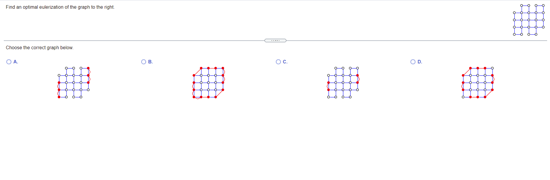 Solved Find an optimal eulerization of the graph to the | Chegg.com