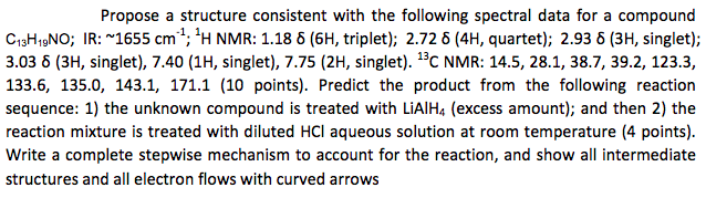 Solved Propose a structure consistent with the following | Chegg.com
