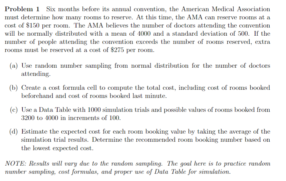 Solved Problem 1 Six months before its annual convention, | Chegg.com