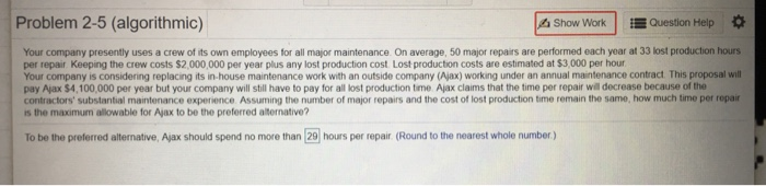 Solved Problem 2 34 Algorithmic Show Work Question Help 7955