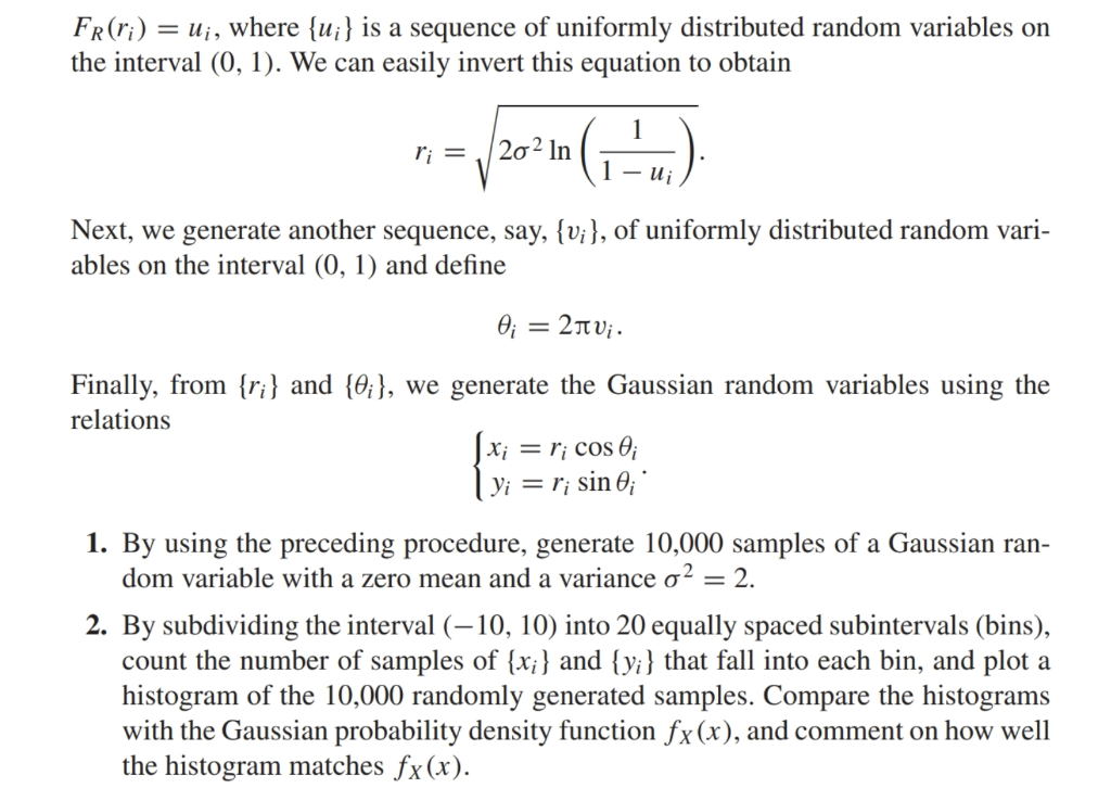 5.2 Generation of Gaussian Random Variables Additive | Chegg.com