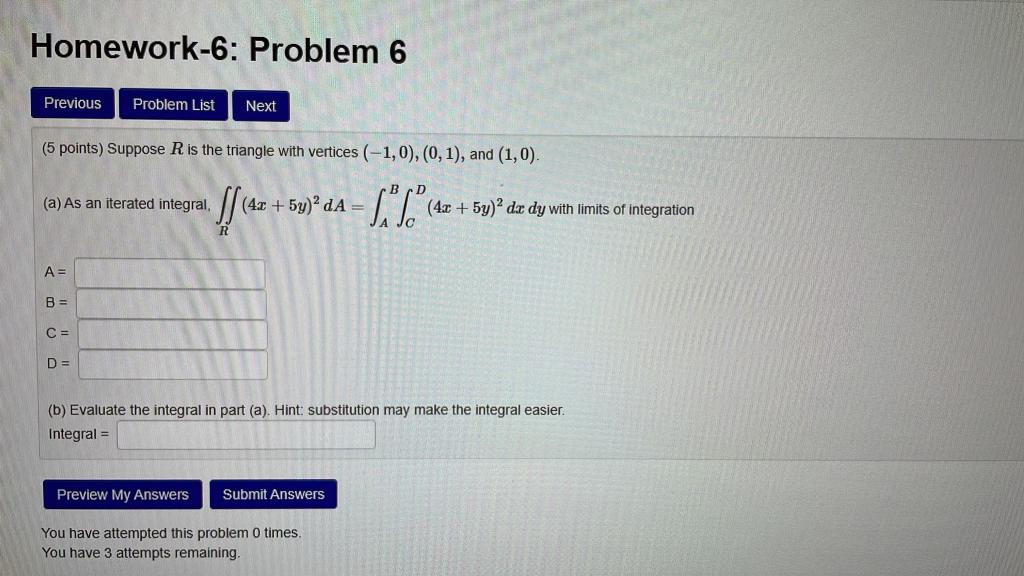 Solved Homework-6: Problem 6 Previous Problem List Next (5 | Chegg.com