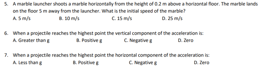 Solved A Marble Launcher Shoots A Marble Horizontally From Chegg