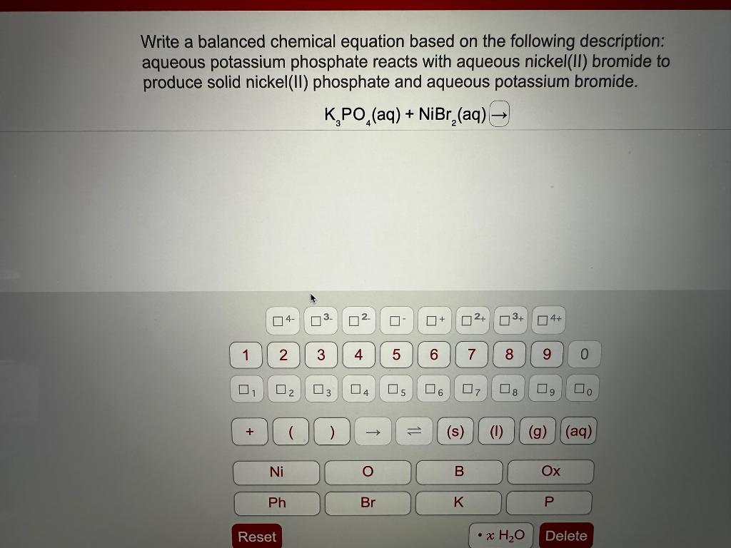 Solved Write A Balanced Chemical Equation Based On The