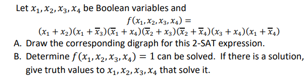 Solved Let x1,x2, x3, x4 be Boolean variables and f(x1,x2, | Chegg.com